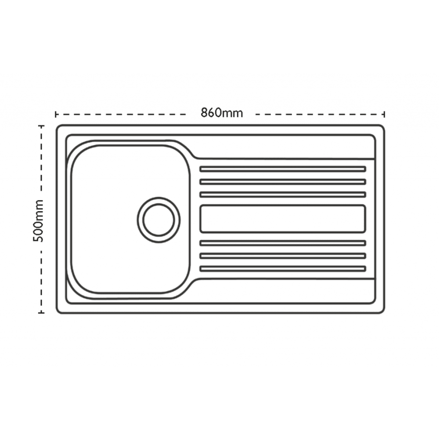 Carron Phoenix Rapid 90 Single Bowl Chrome Stainless Steel Kitchen Sink ...