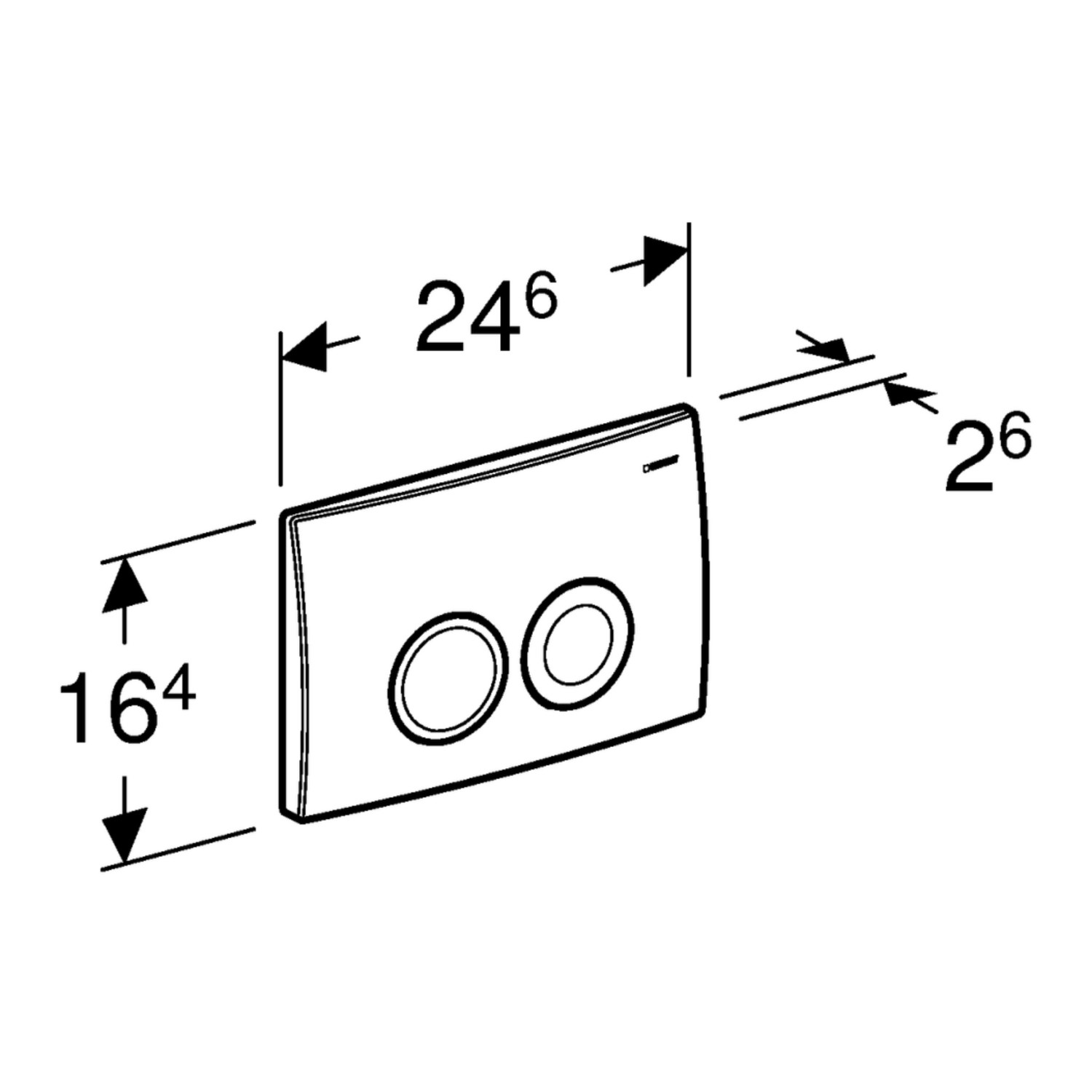 Geberit Delta25 Flush Plate - Matt Chrome - Better Bathrooms