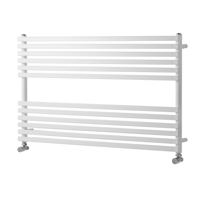 White Horizontal Heated Towel Rail Radiator 600 x 1000mm - Oxfordshire ...