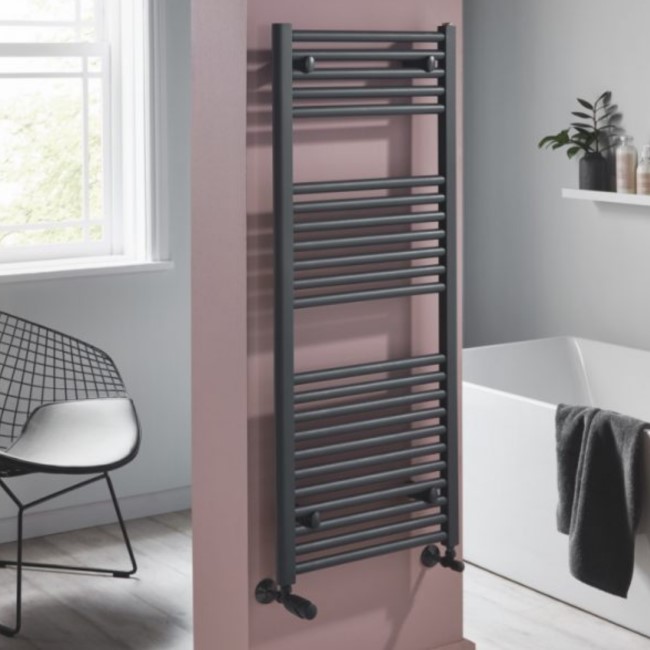 Towelrads Pisa Black Towel Radiator 1200 x 600mm - Better Bathrooms