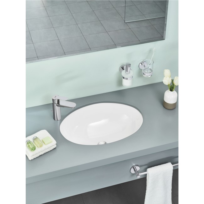 Grohe BauEdge Mono Basin Mixer Tap with Waste - Chrome - Better Bathrooms