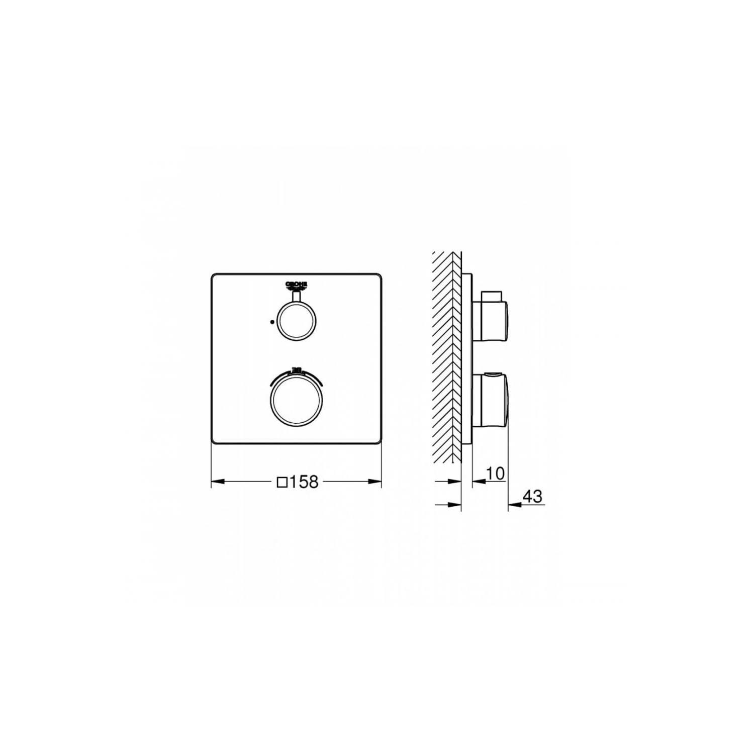 GROHTHERM THERMOSTATIC MIXER FOR 1 OUTLET WITH SHUT OFF VALVE - Better ...