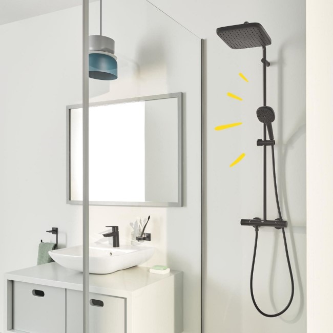 GROHE QuickFix Vitalio Comfort 250 Shower System with Thermostat Wall Mounting - Better Bathrooms