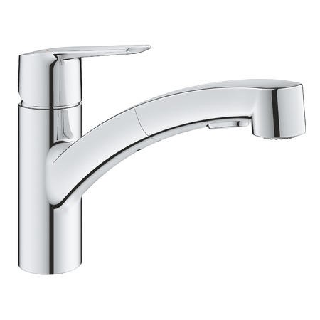 Grohe Start Quick Fix Single Lever Pull Out Monobloc Kitchen Mixer Tap ...