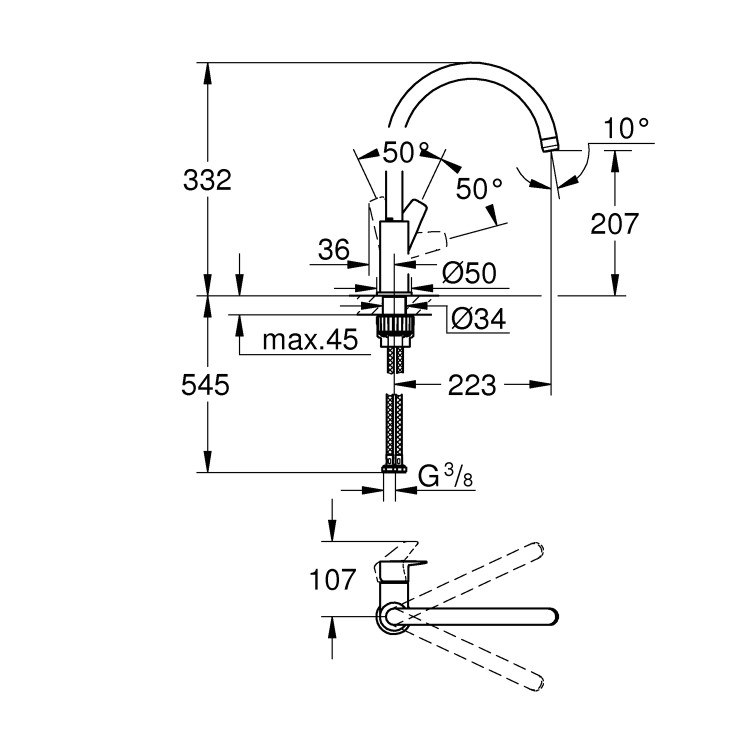 Grohe BauEdge Single Lever Monobloc Mixer Kitchen Tap- Chrome - Better ...