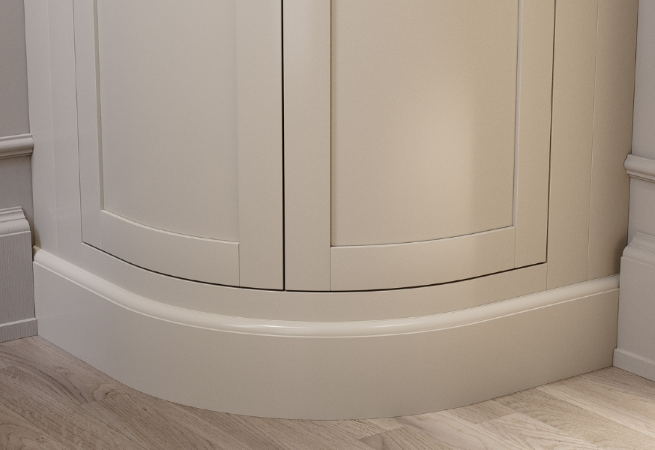 500mm Beige Curved Corner Freestanding Vanity Unit with Basin – Bowland ...