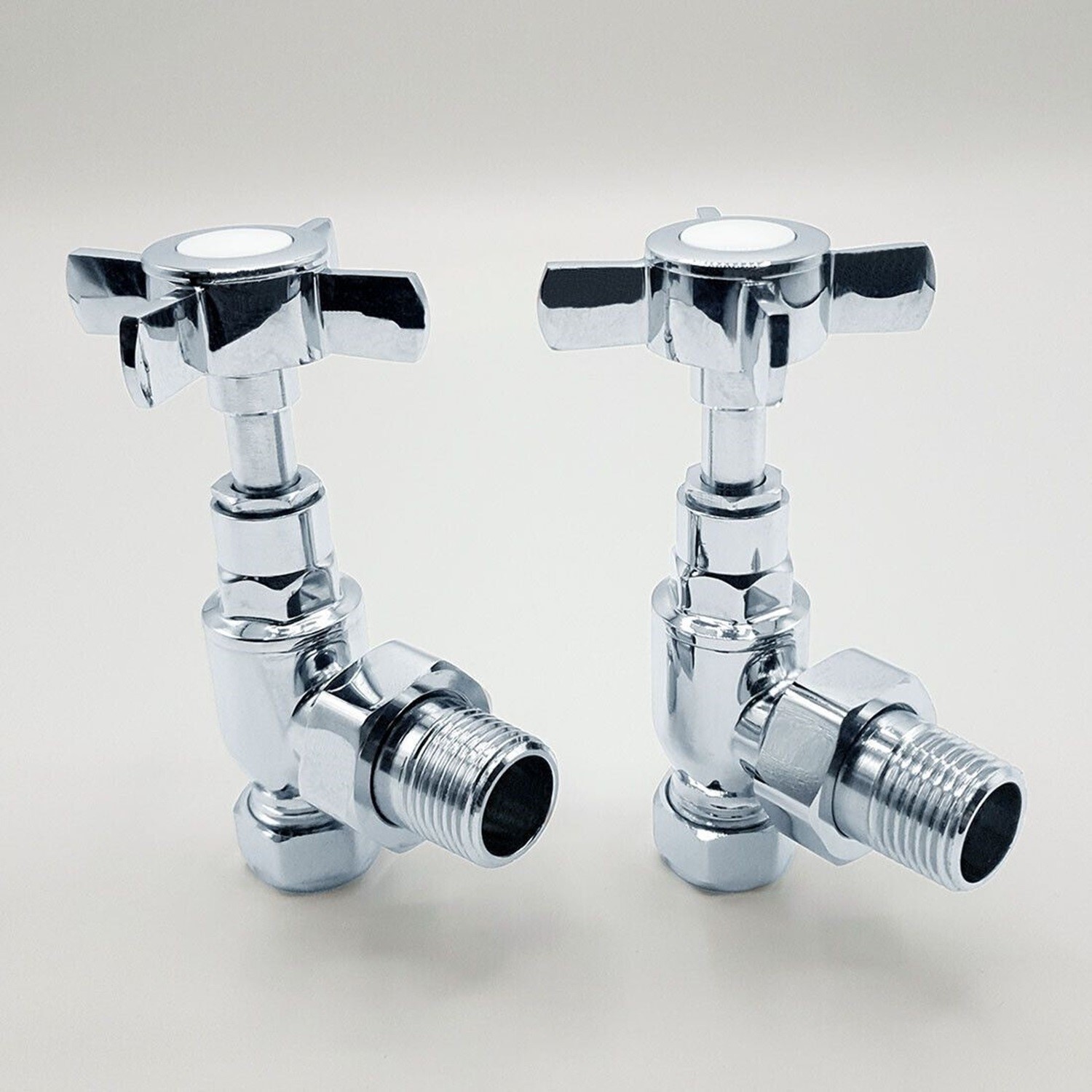 Chrome Traditional Angled Radiator Valves - Better Bathrooms