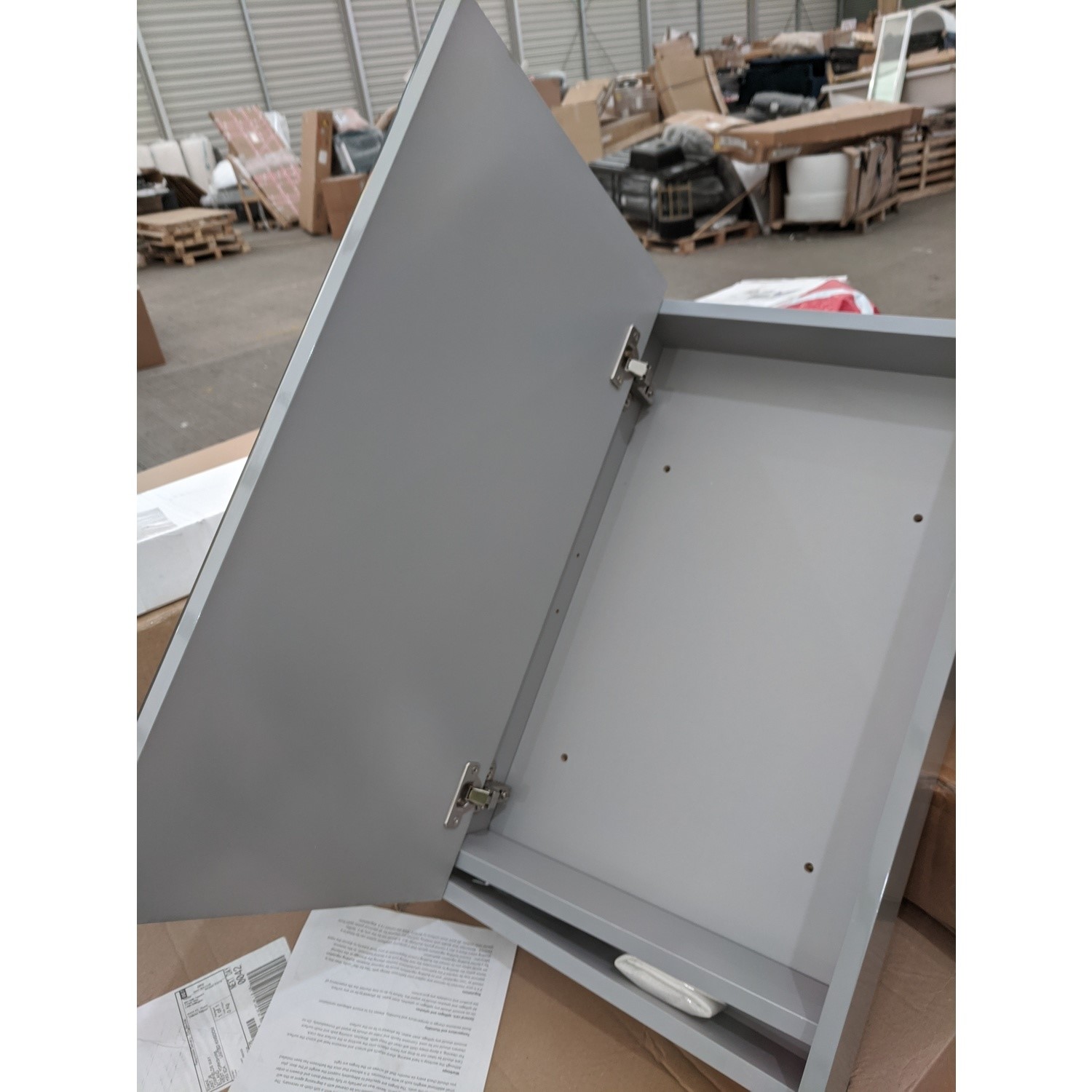 Grade A2 Grey Mirrored Wall Bathroom Cabinet 400 X 650mm Ashford