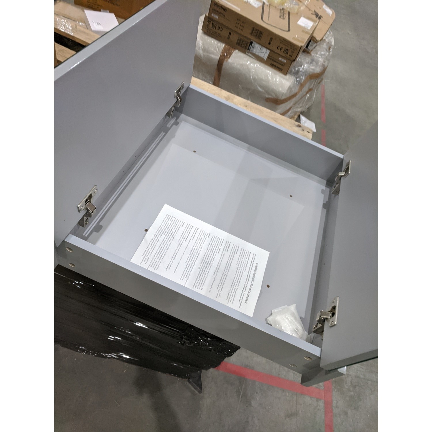 Grade A2 Grey Mirrored Wall Bathroom Cabinet 600 X 650mm Ashford