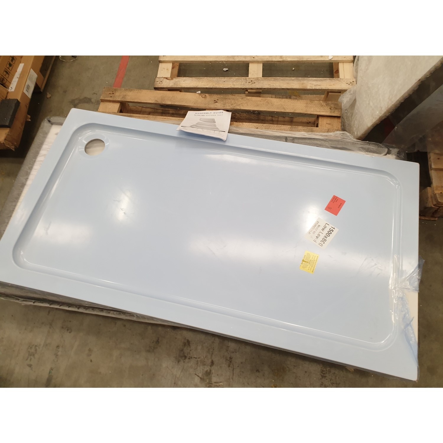 GRADE A2 - 1500x800mm Stone Resin Rectangular Shower Tray - Pearl ...