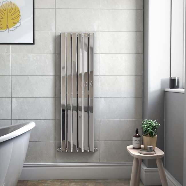 Chrome Vertical Single Panel Radiator 1600 x 452mm - Mojave - Better ...