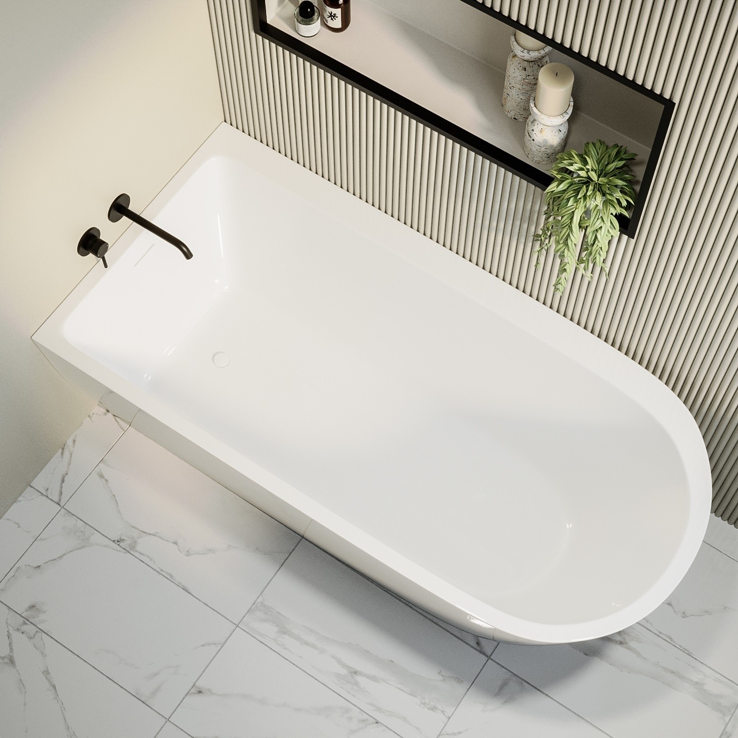 Freestanding Single Ended Left Hand Corner Bath 1650 x 800mm - Amaro ...