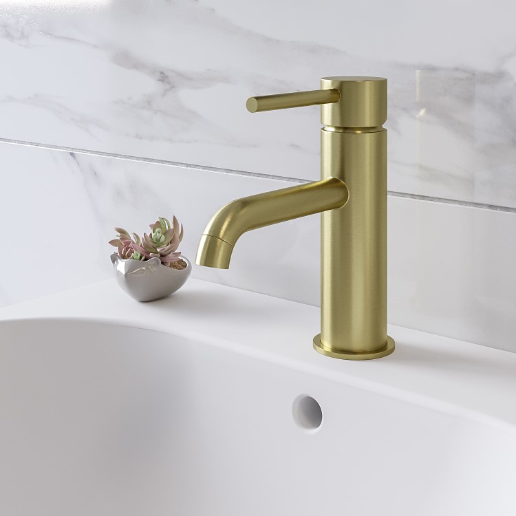 GRADE A1 - Brushed Brass Mono Basin Mixer Tap - Arissa - Better Bathrooms