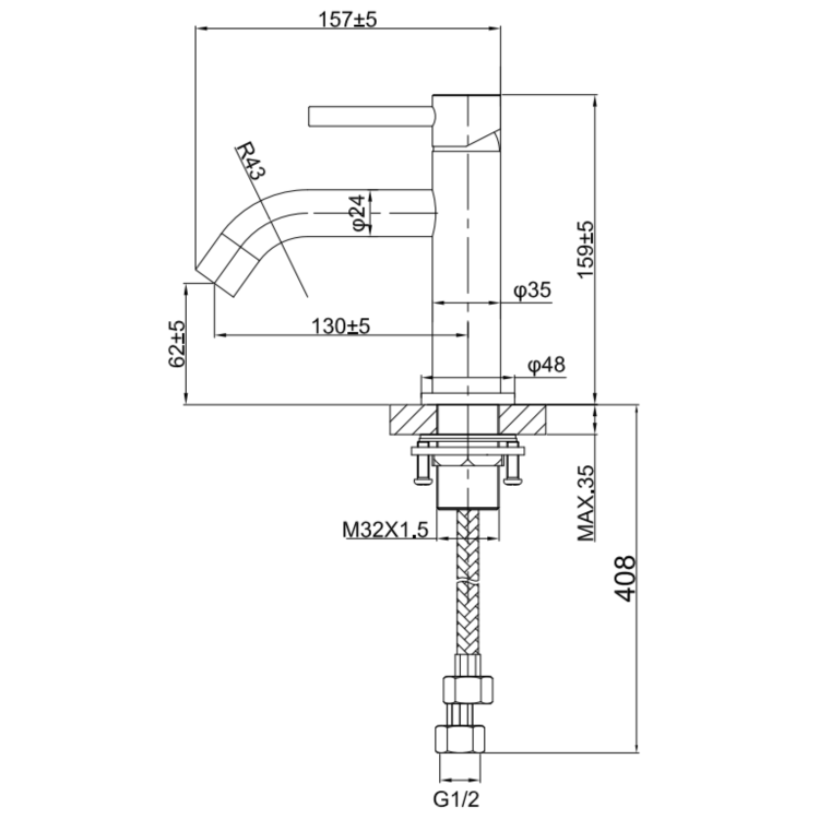 Black Cloakroom Mono Basin Mixer Tap Arissa Better Bathrooms