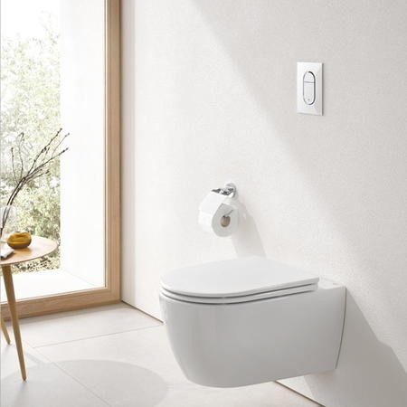 Wall Hung Rimless Toilet with Soft Close Seat - Grohe Essence - Better ...