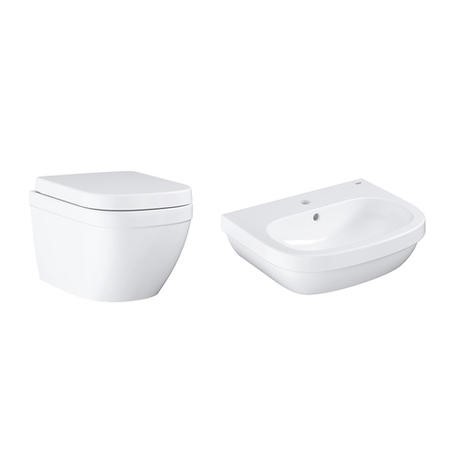 Grohe Euro Rimless Compact Wall Hung Toilet and Basin Suite - Better ...