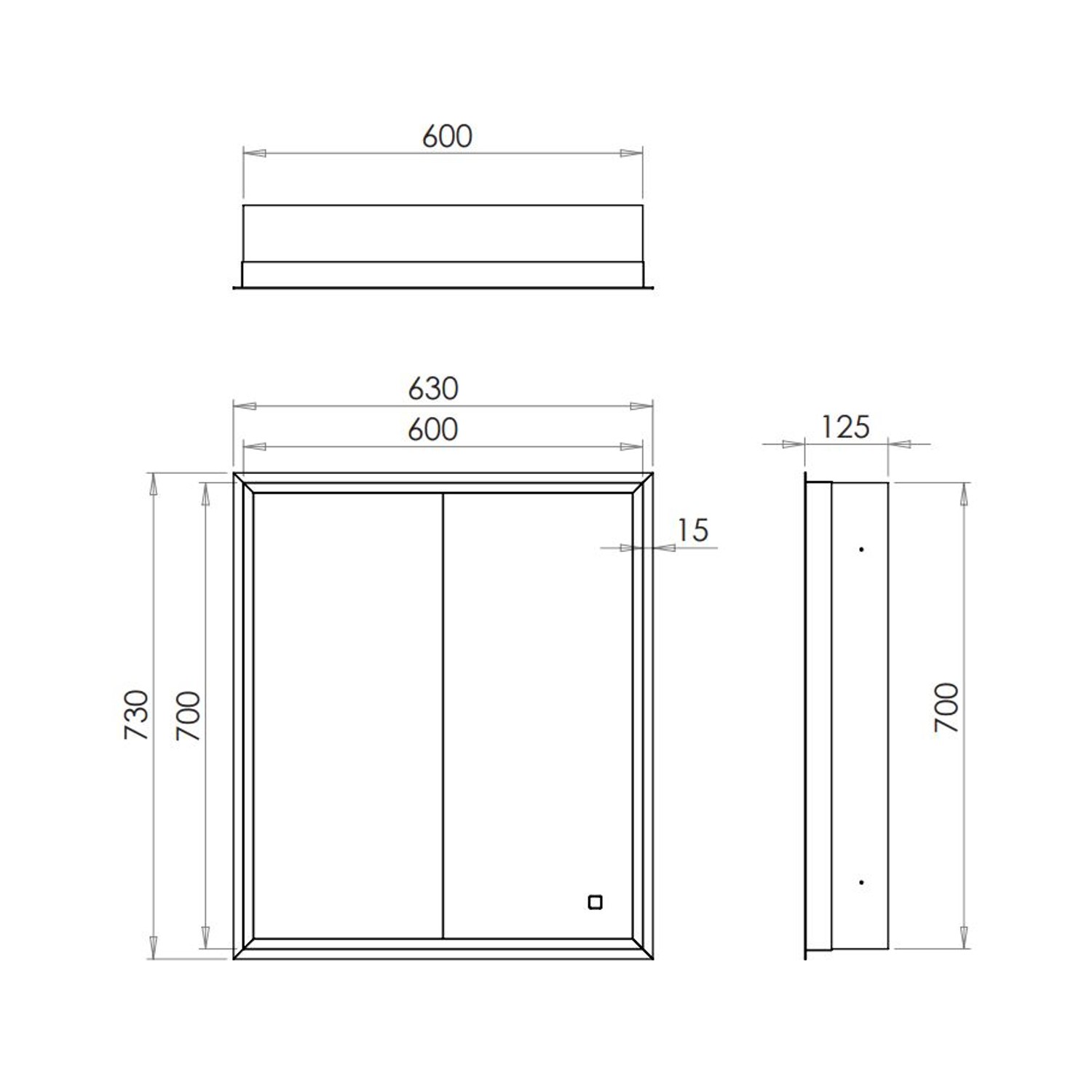 HIB Vanquish 60 Recessed Black Bathroom Mirror Cabinet with Lights ...