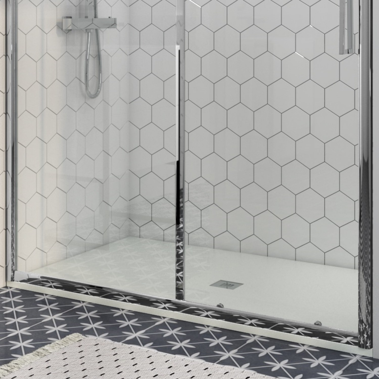 GRADE A2 - Stone Resin Ultra Low Profile Rectangular Walk In Shower ...