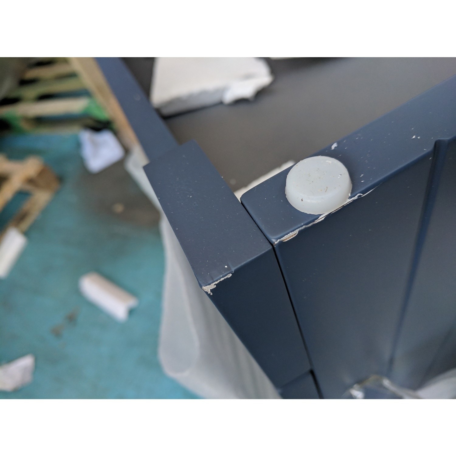 Grade A2 - 400mm Blue Cloakroom Vanity Unit with Basin - Baxenden ...