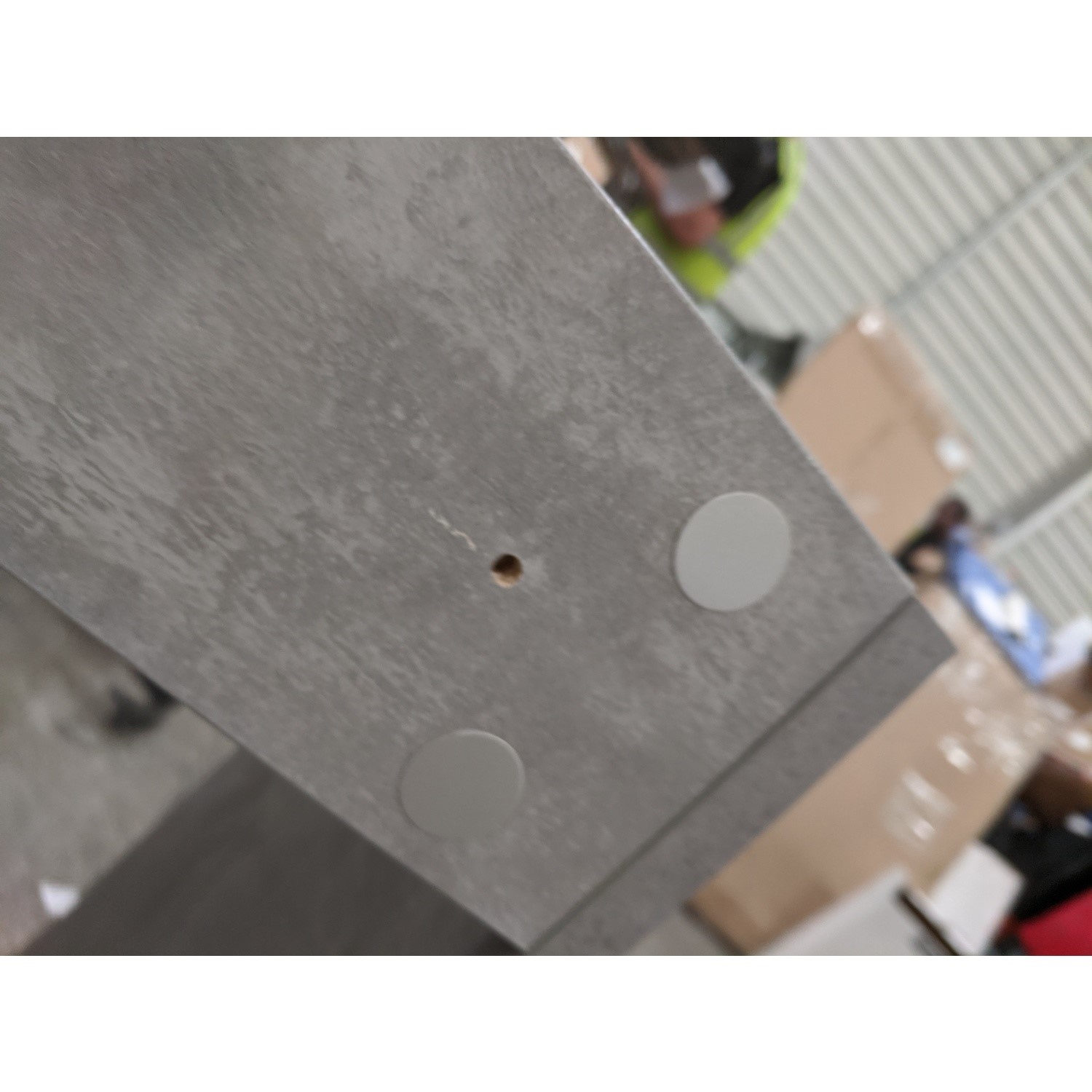 Grade A2 - 460mm Concrete Effect Cloakroom Freestanding Vanity Unit ...