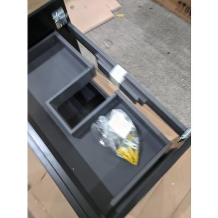 Grade A2 - 800mm Black Wall Hung Vanity Unit with Basin - Roxbi ...