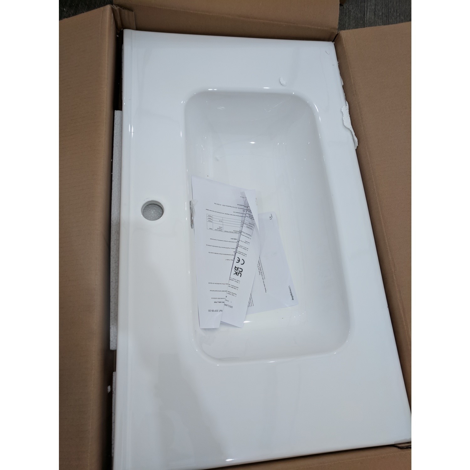 Grade A2 - 800mm Wood Effect Wall Hung Vanity Unit with Basin - Roxbi ...