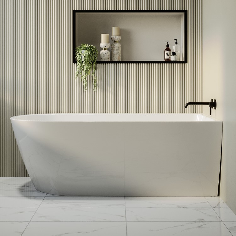 Freestanding Single Ended Right Hand Corner Bath 1650 x 800mm - Amaro ...