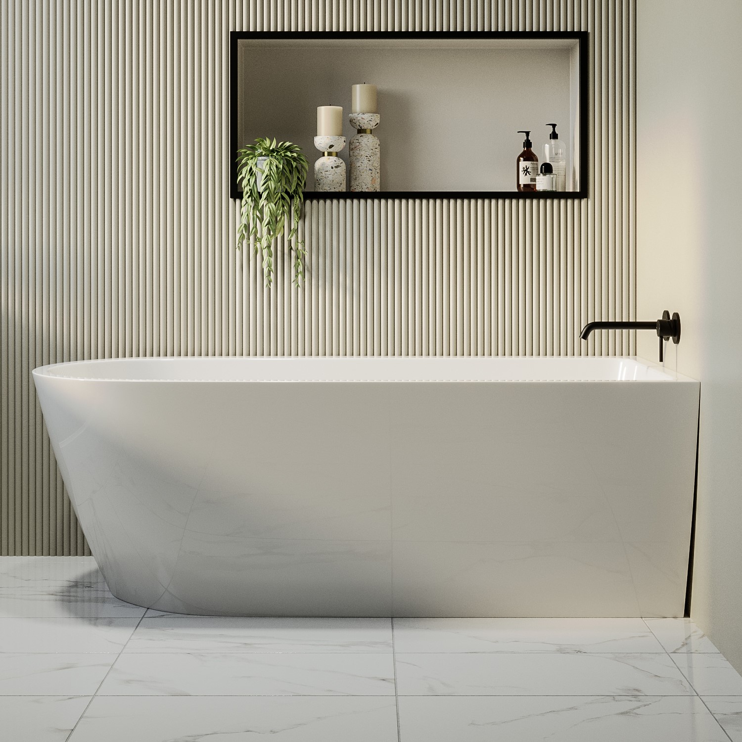 Freestanding Single Ended Right Hand Corner Bath 1650 x 800mm - Amaro ...