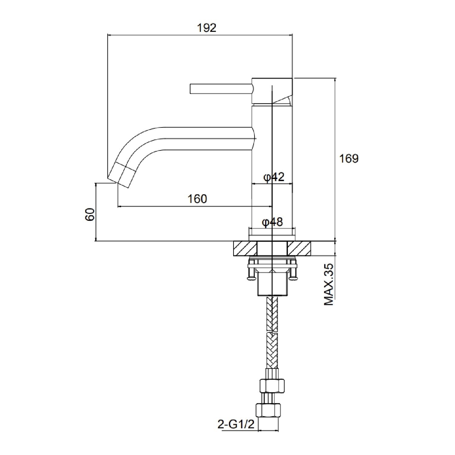 White Mono Basin Mixer Tap - Arissa - Better Bathrooms