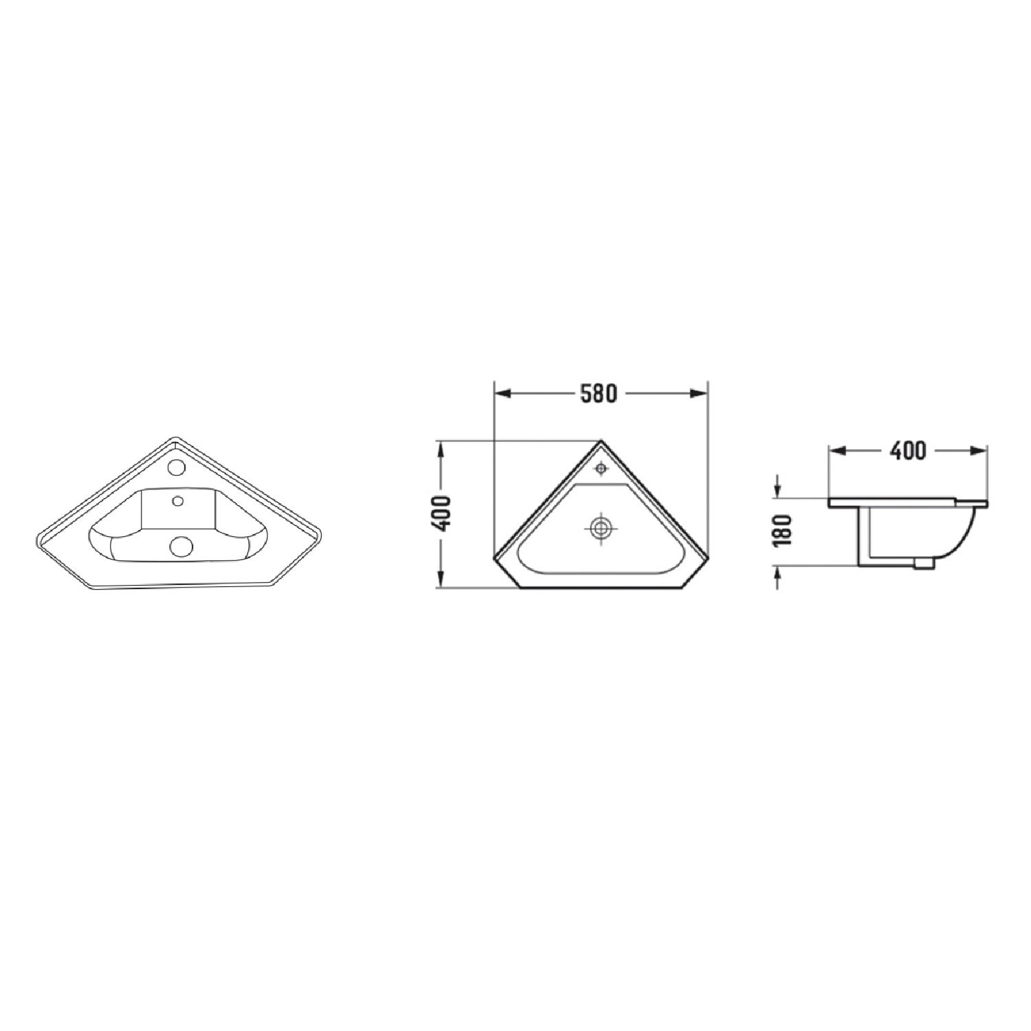 580mm Blue Corner Vanity Unit - Baxenden - Better Bathrooms