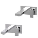 Wall Mounted Chrome Basin Mixer Tap - Cube - Better Bathrooms