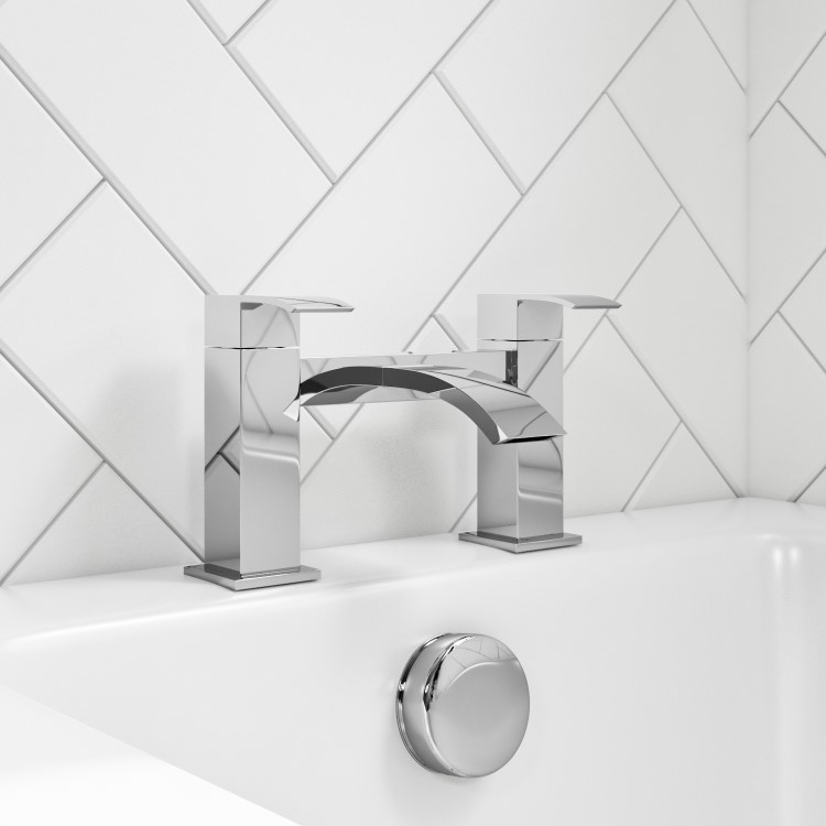 Chrome Bath Mixer Tap - Wave - Better Bathrooms