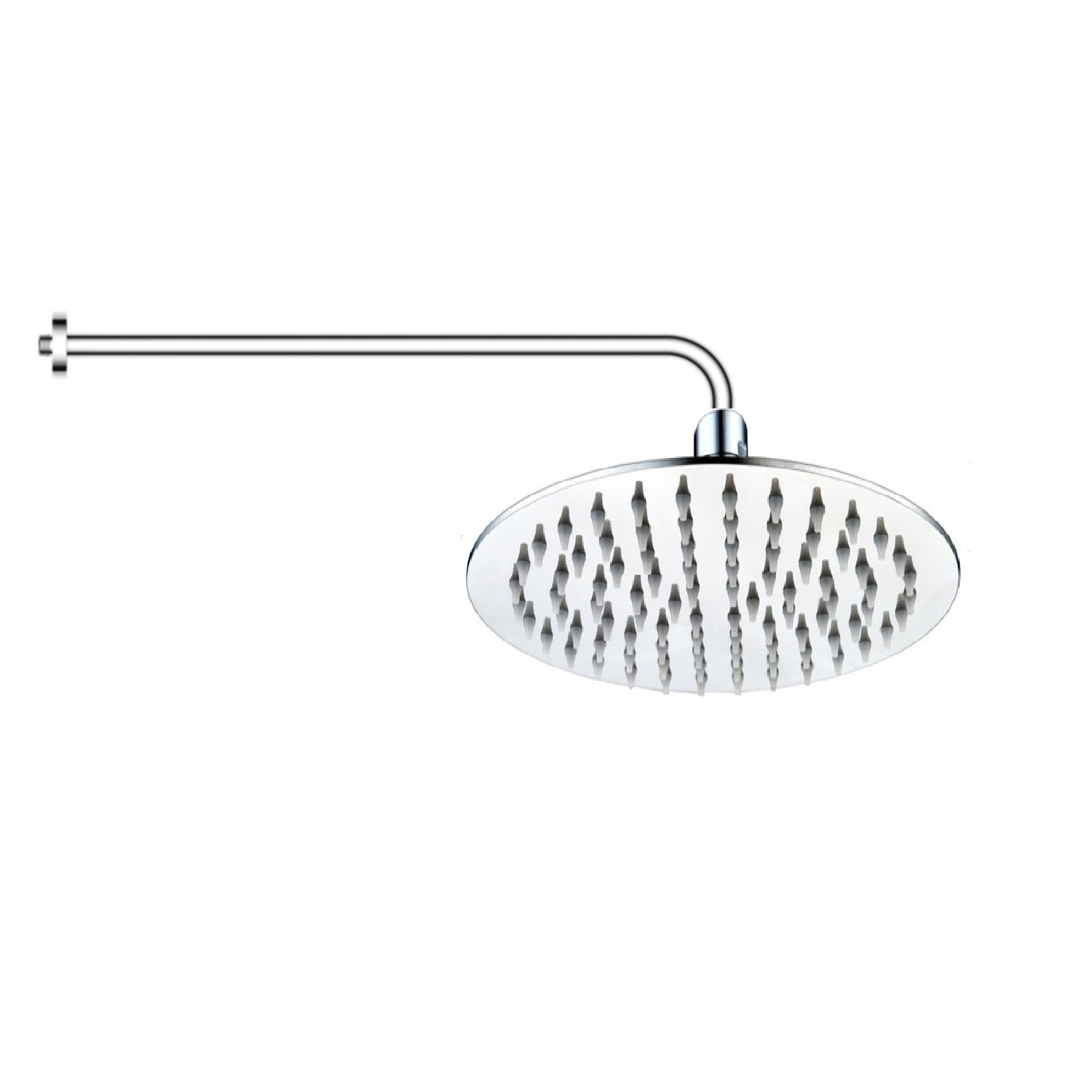 400mm Round Ultra Slim Wall Mounted Shower Head - Better Bathrooms