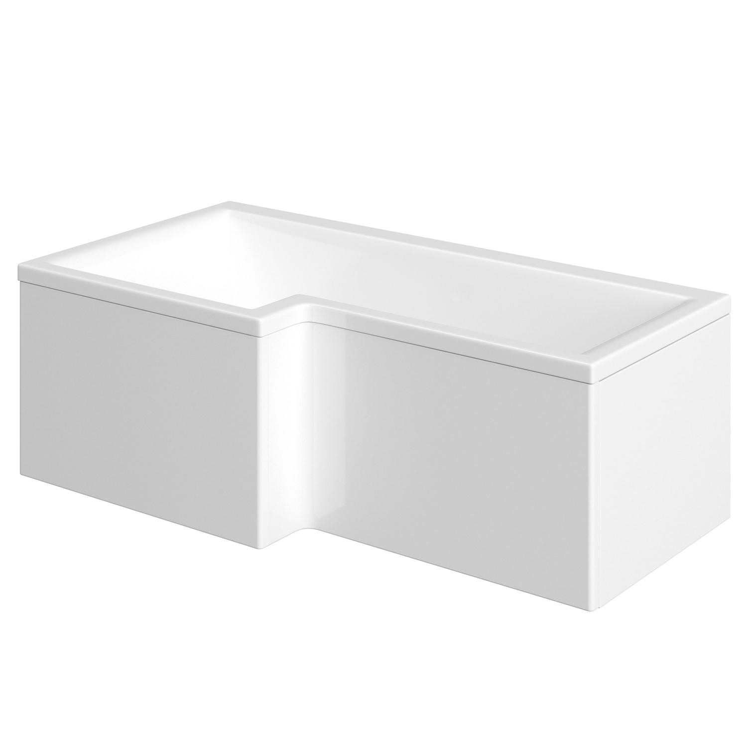 1675mm Left Hand Square Shower Bath and Hinged Screen-Include Front ...