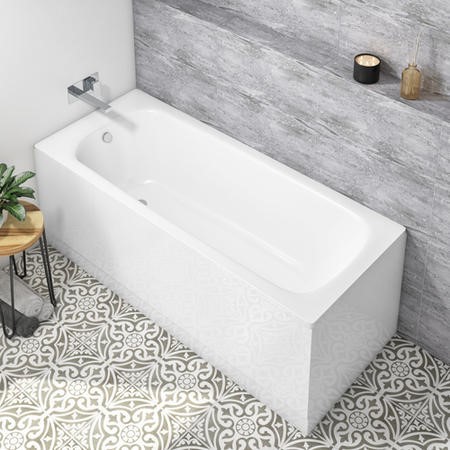 Single Ended Steel Bath With No Tap Holes - 1600 x 700mm - Better Bathrooms
