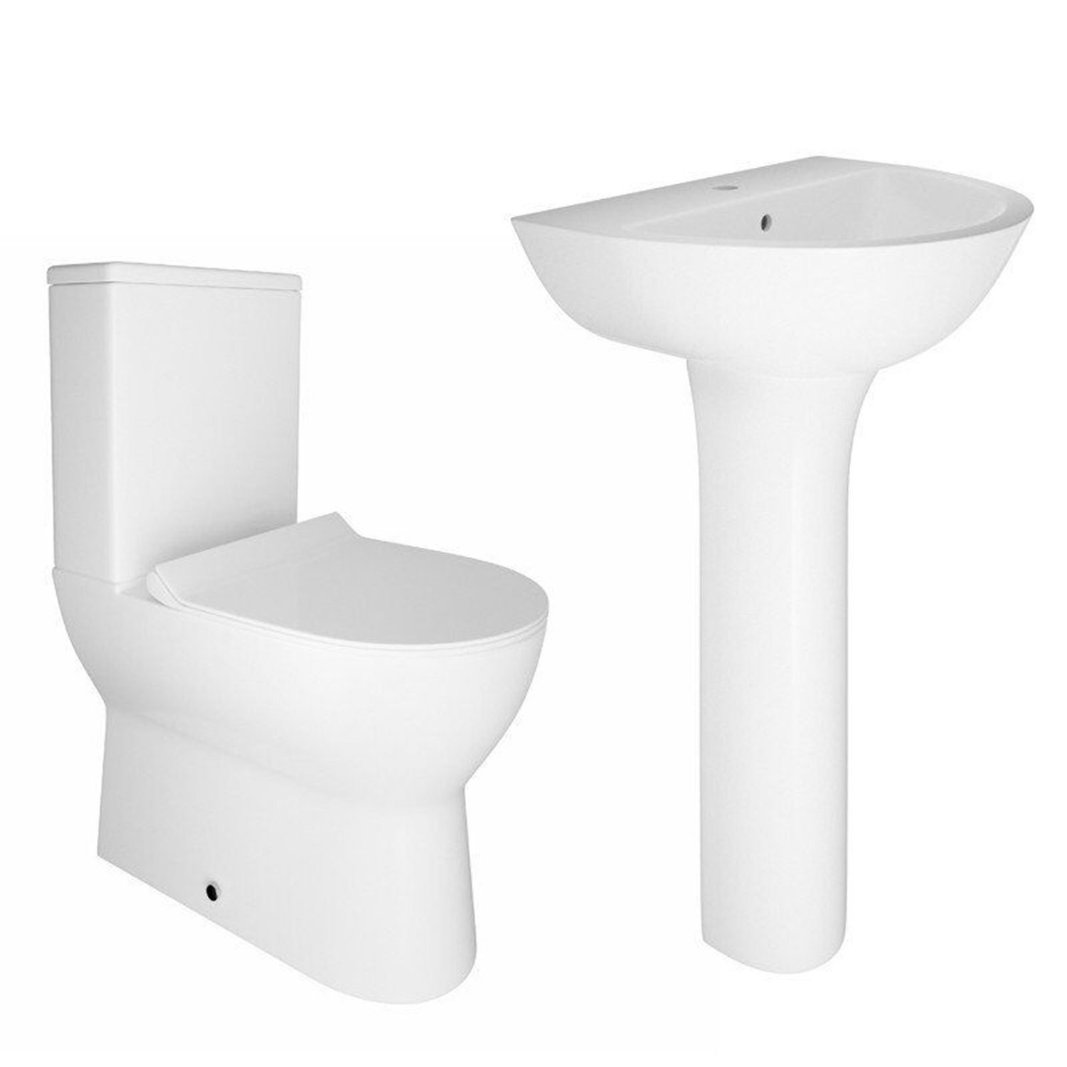 Indiana Close Coupled Toilet & Full Pedestal Basin Bathroom Suite ...