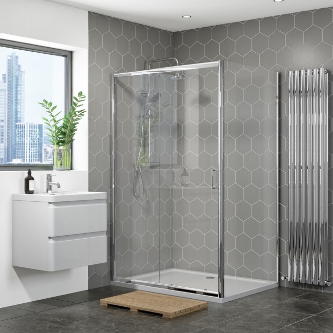 1000 x 800 Rectangular Sliding Shower Enclosure - Vega - Better Bathrooms