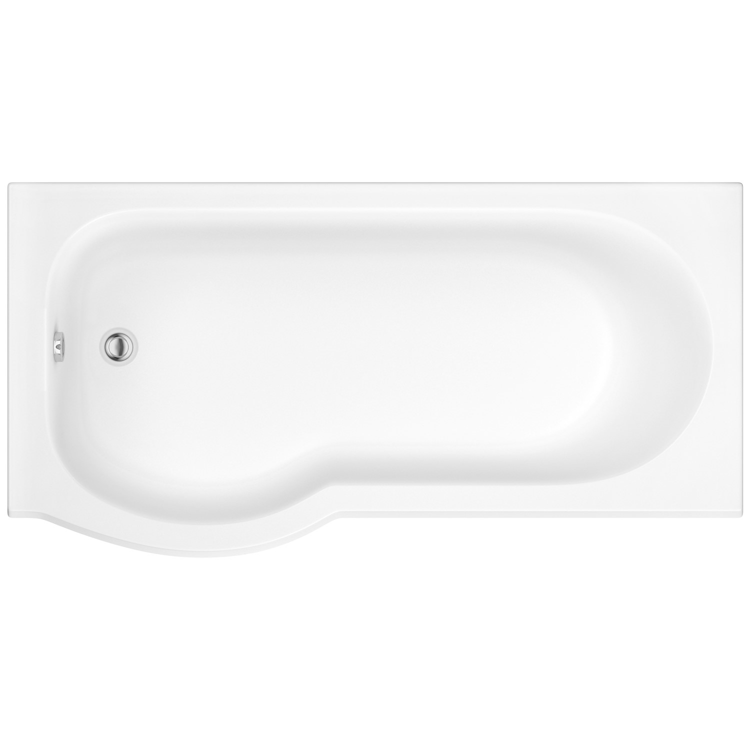 Portland Right Hand P Shape Shower Bath - 1500 x 800mm - Better Bathrooms