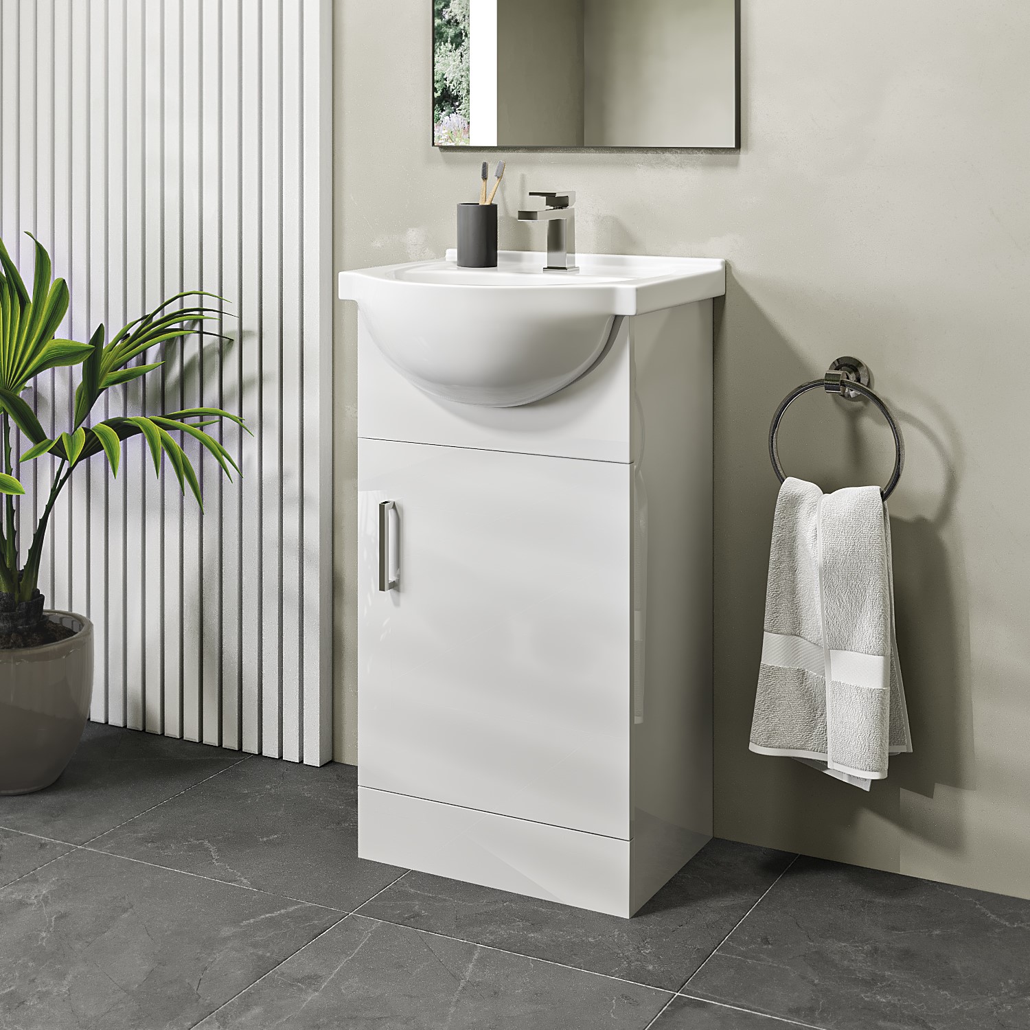 465mm White Cloakroom Vanity Unit with Basin - Classic - Better Bathrooms
