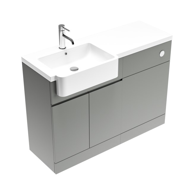 1100mm Grey Left Hand Toilet and Sink Unit with Chrome Fittings - Unit ...