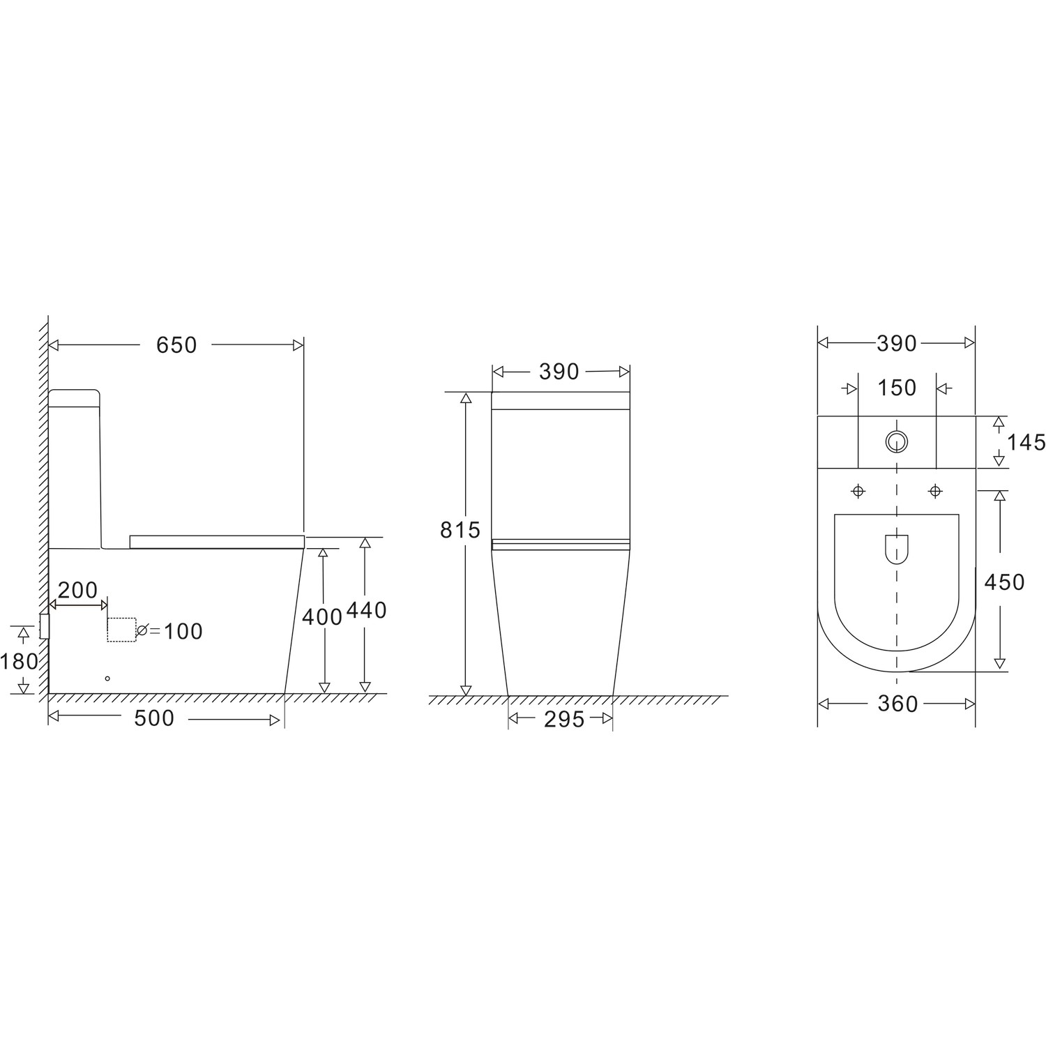 Grade A1 - Close Coupled Rimless Toilet with Soft Close Seat - Newport ...