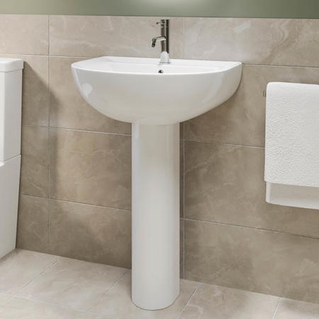 Modern Pedestal Basin 550mm - Newport - Better Bathrooms