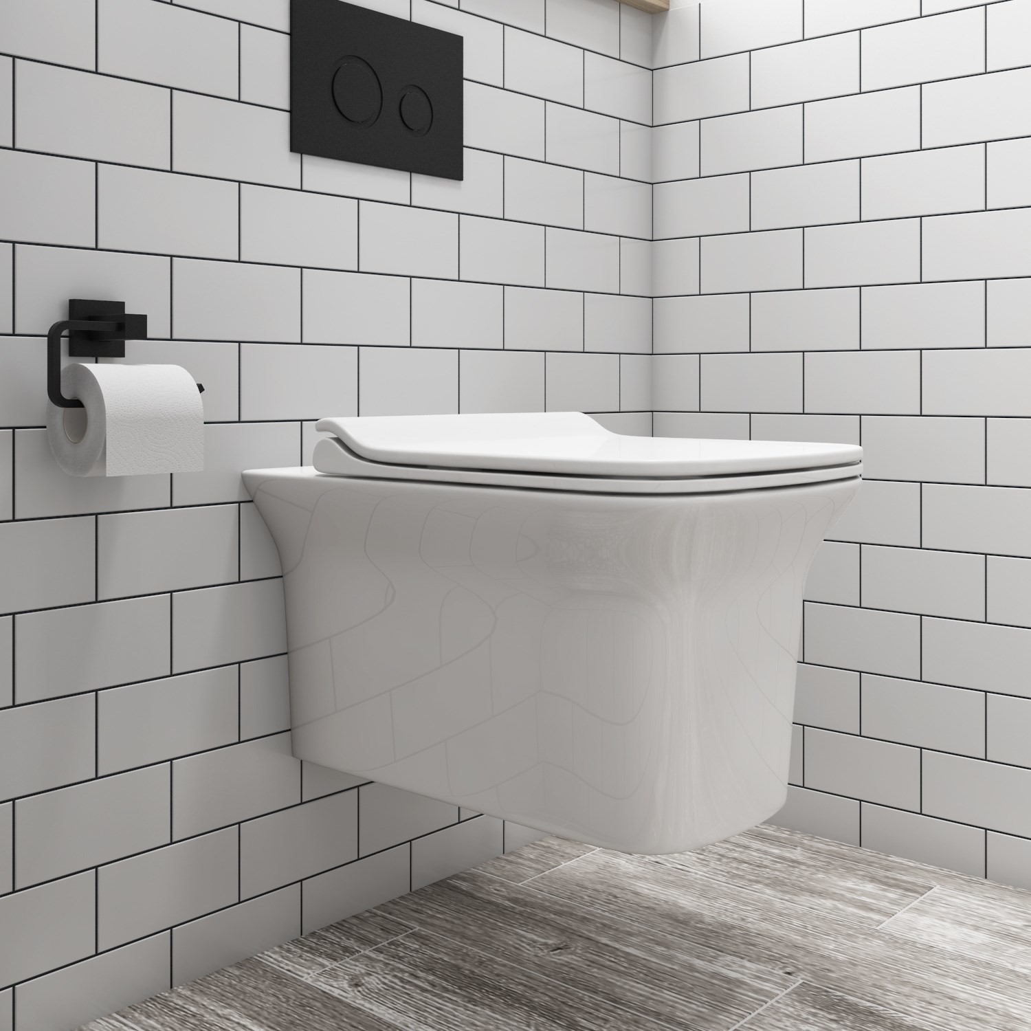 Wall Hung Rimless Toilet with Slim Soft Close Seat - Santiago - Better ...