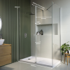 1400x900mm Frameless Walk In Shower Enclosure with 300mm Hinged Flipper ...