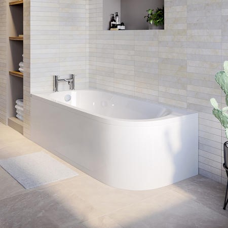 Jersey J Shaped Left Hand Bath with Bath Panel - 1700mm x 750mm ...