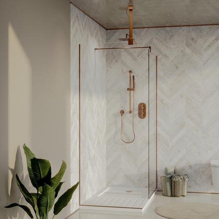 1400x800mm Bronze Walk In Shower Enclosure - Better Bathrooms