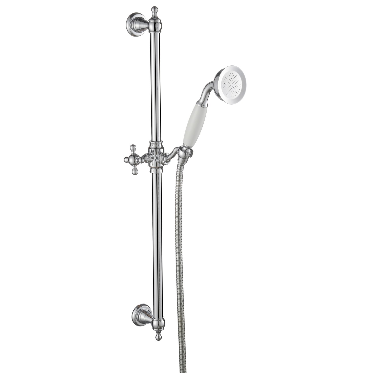 Chrome Single Outlet Traditional Thermostatic Mixer Shower with Round ...