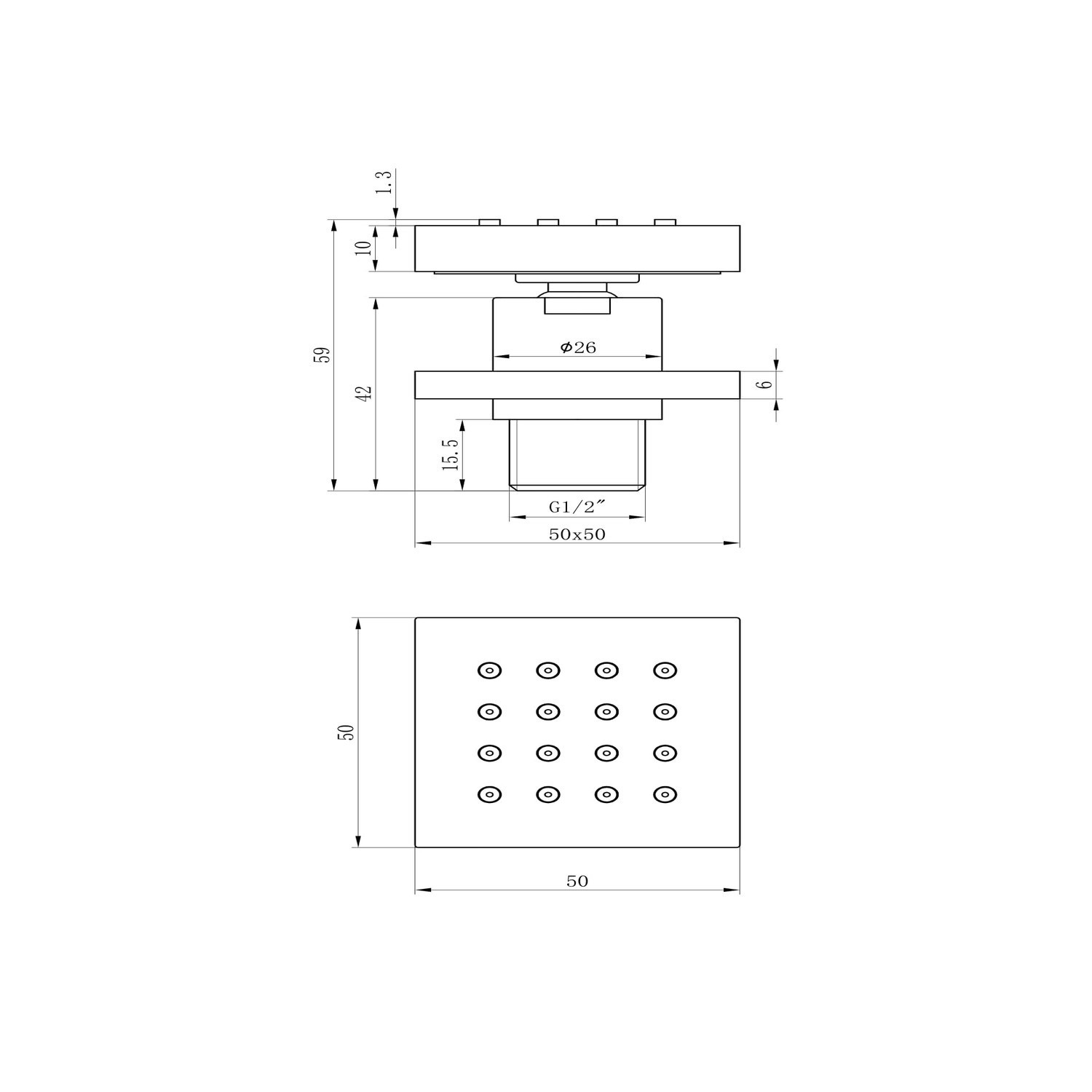 Square Body Jet - Better Bathrooms