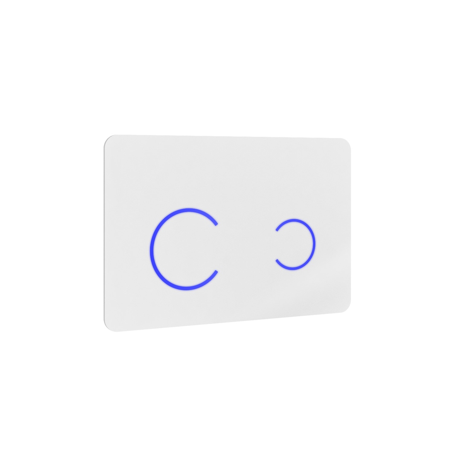 White Glass Dual Sensor Flush Plate with Wall Hung Toilet Frame ...