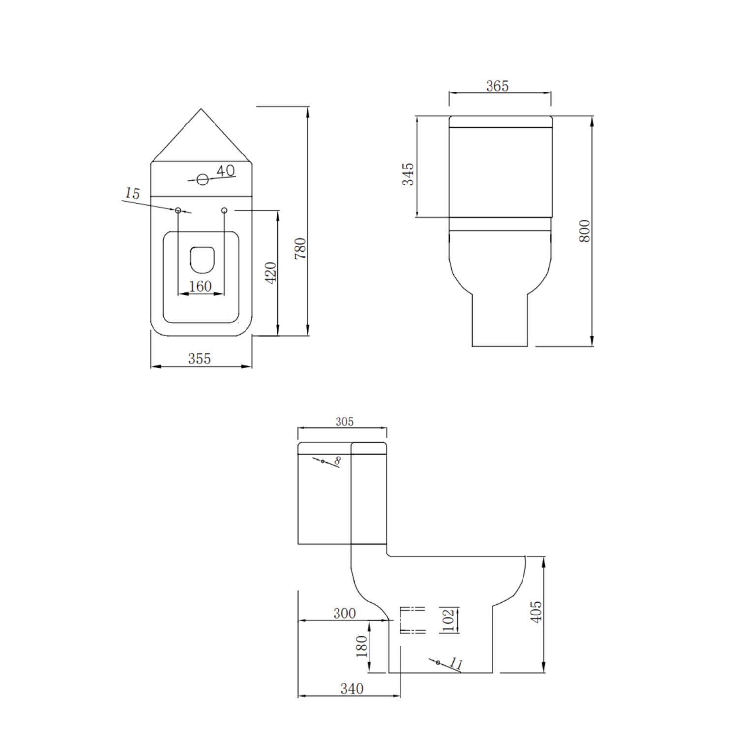 Close Coupled Corner Toilet with Soft Close Seat & Cover - Seren ...